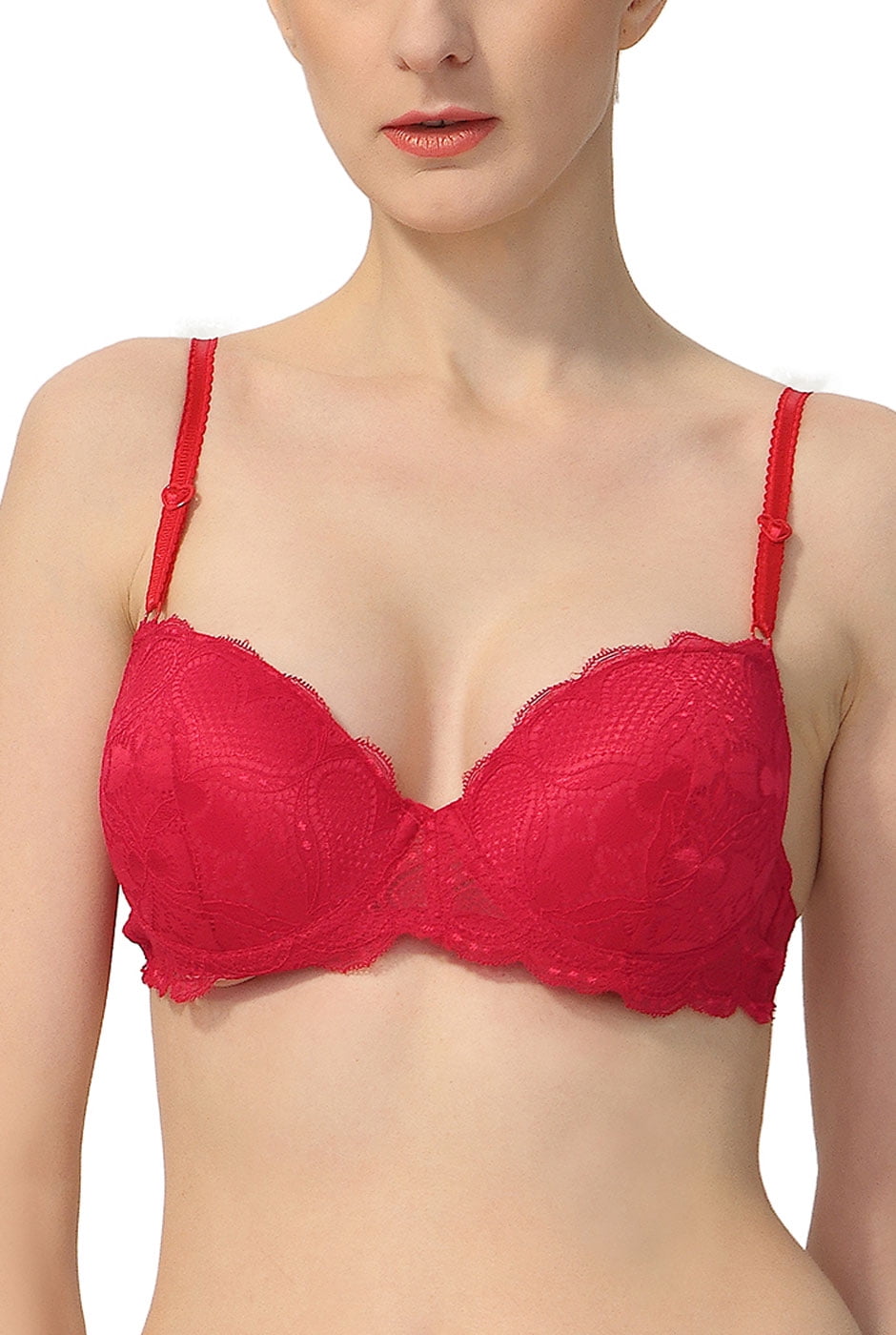 phistic Women Lace Overlay Extreme Push Up Bra (34A-36C) - Walmart.com