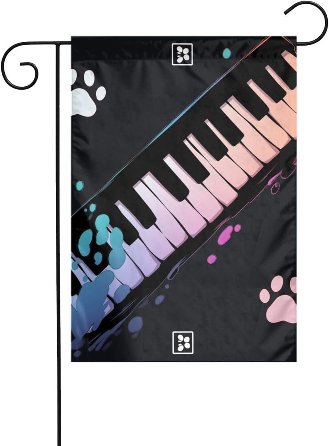 piano keys with dog paw Garden Flags Double Sided,Garden Flags for All ...