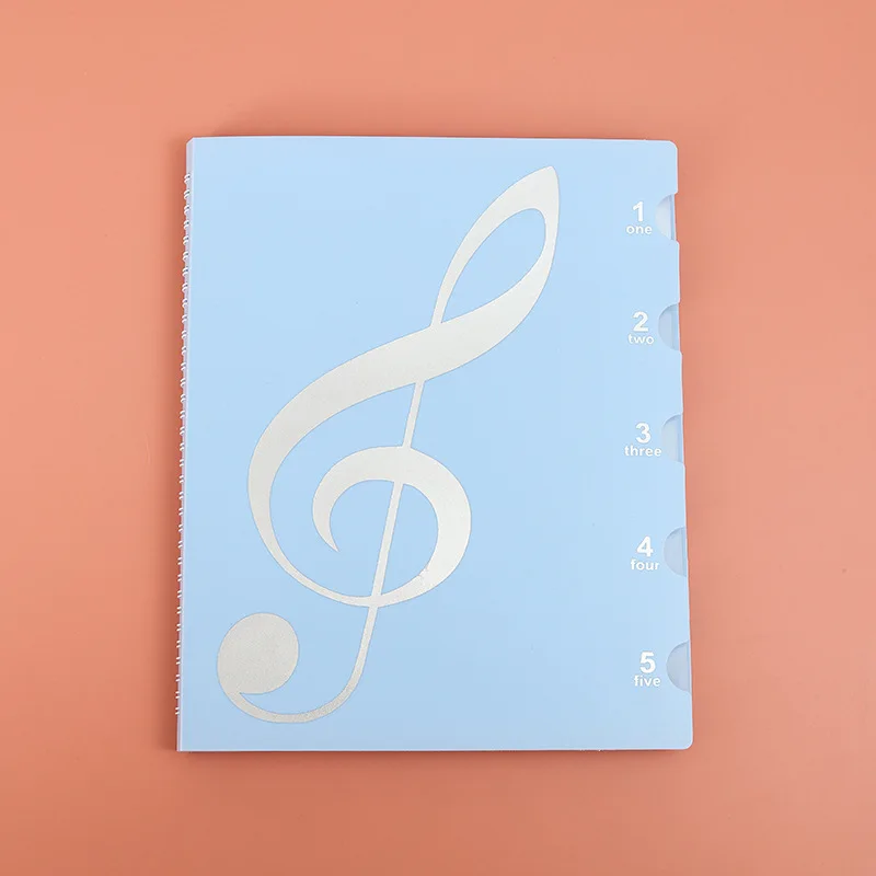 piano score folder Modifiable A4 Big note music clip Morandi color file ...