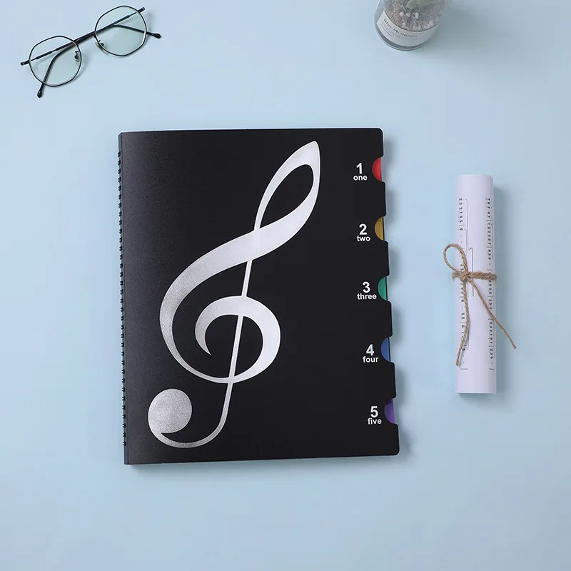 piano score folder Modifiable A4 Big note music clip Morandi color file ...