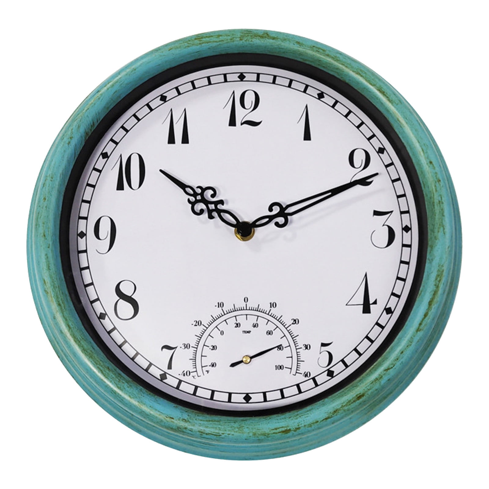 piaybook Alarm Clock Instruments Retro Round Turquoise Metal Analog ...