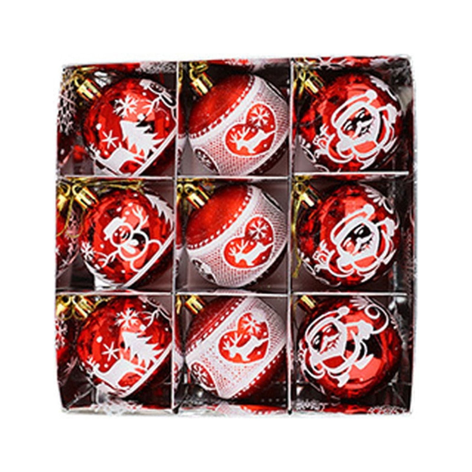 piaybook Christmas Tree Ornaments Christmas Ball Decoration Set Red ...