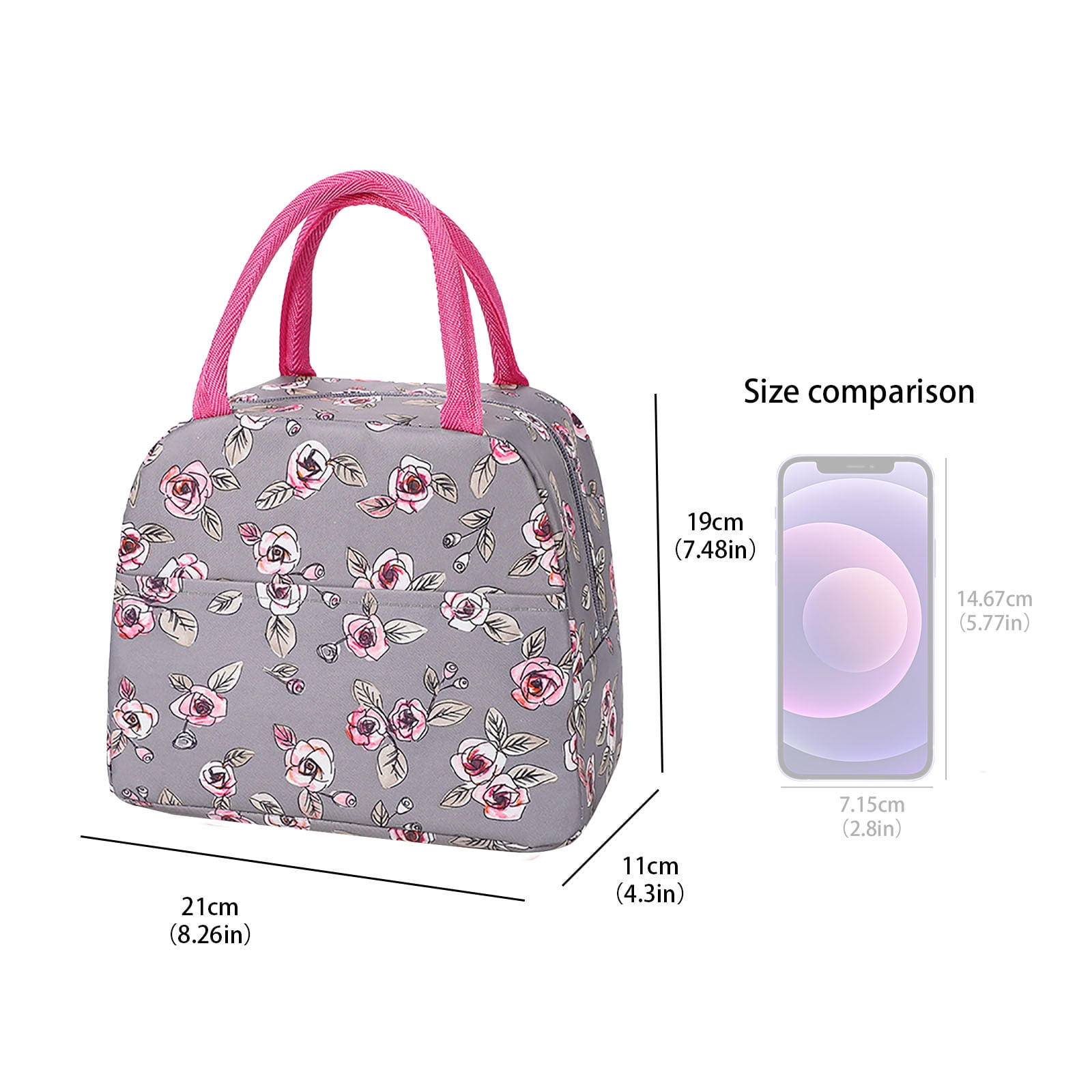 piaybook Lunch Bag Insulated Lunch Bag For Women Compact Reusable Tote ...