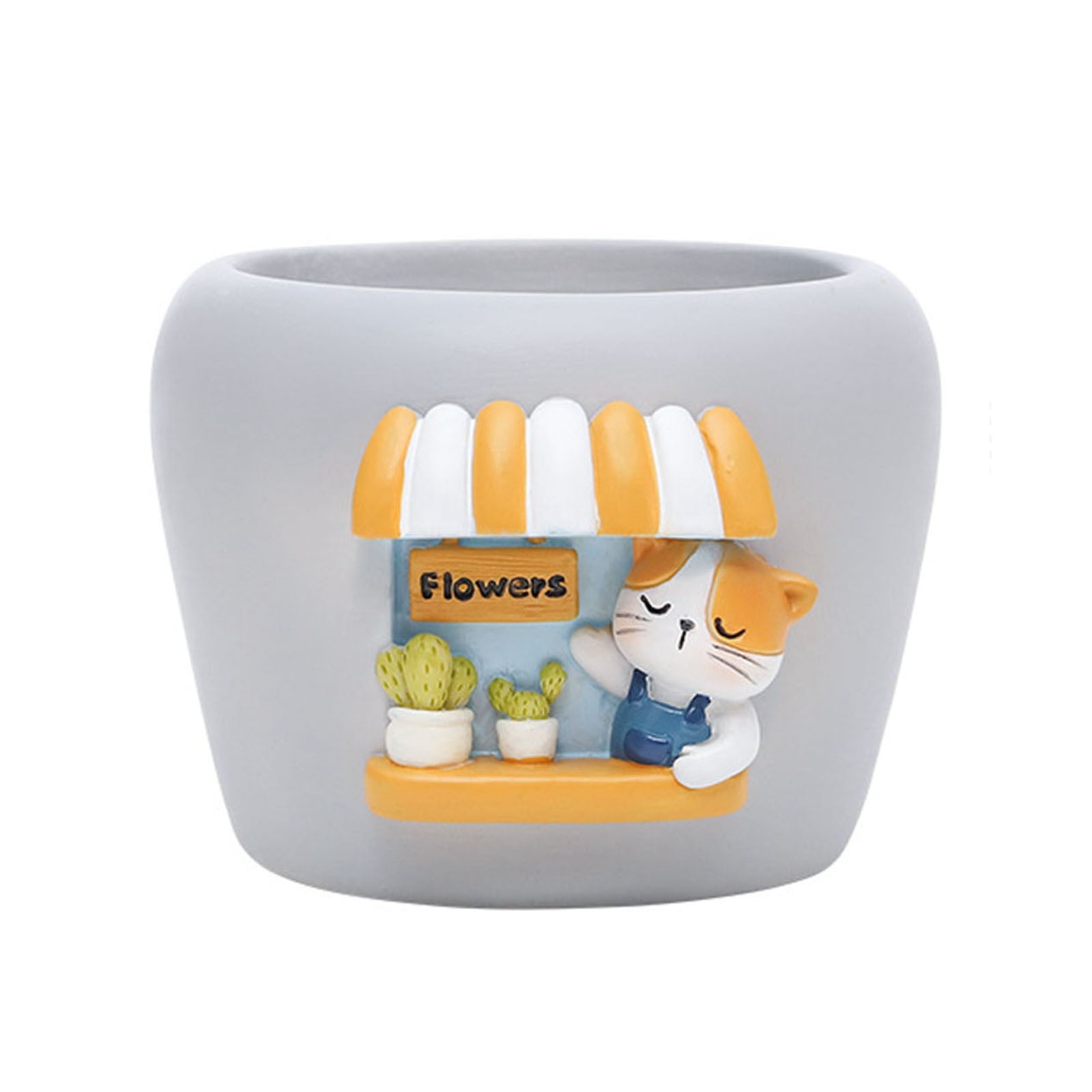 piaybook Plant Pot Cartoon Cute Pet Resin Succulent Small Flower Pot ...