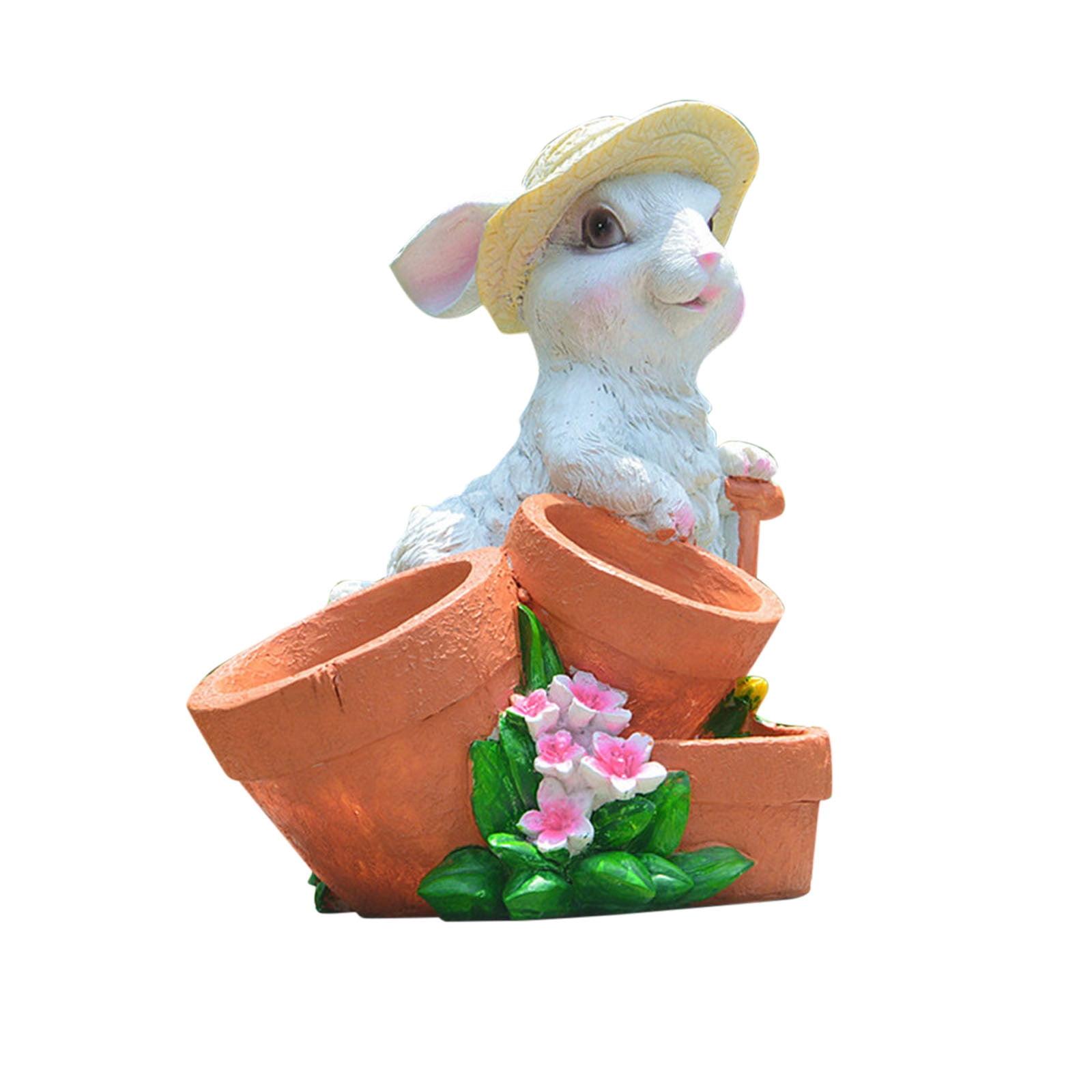 piaybook Plant Pot Rabbit Garden Flower Bunny Rabbit Statue Figurines ...