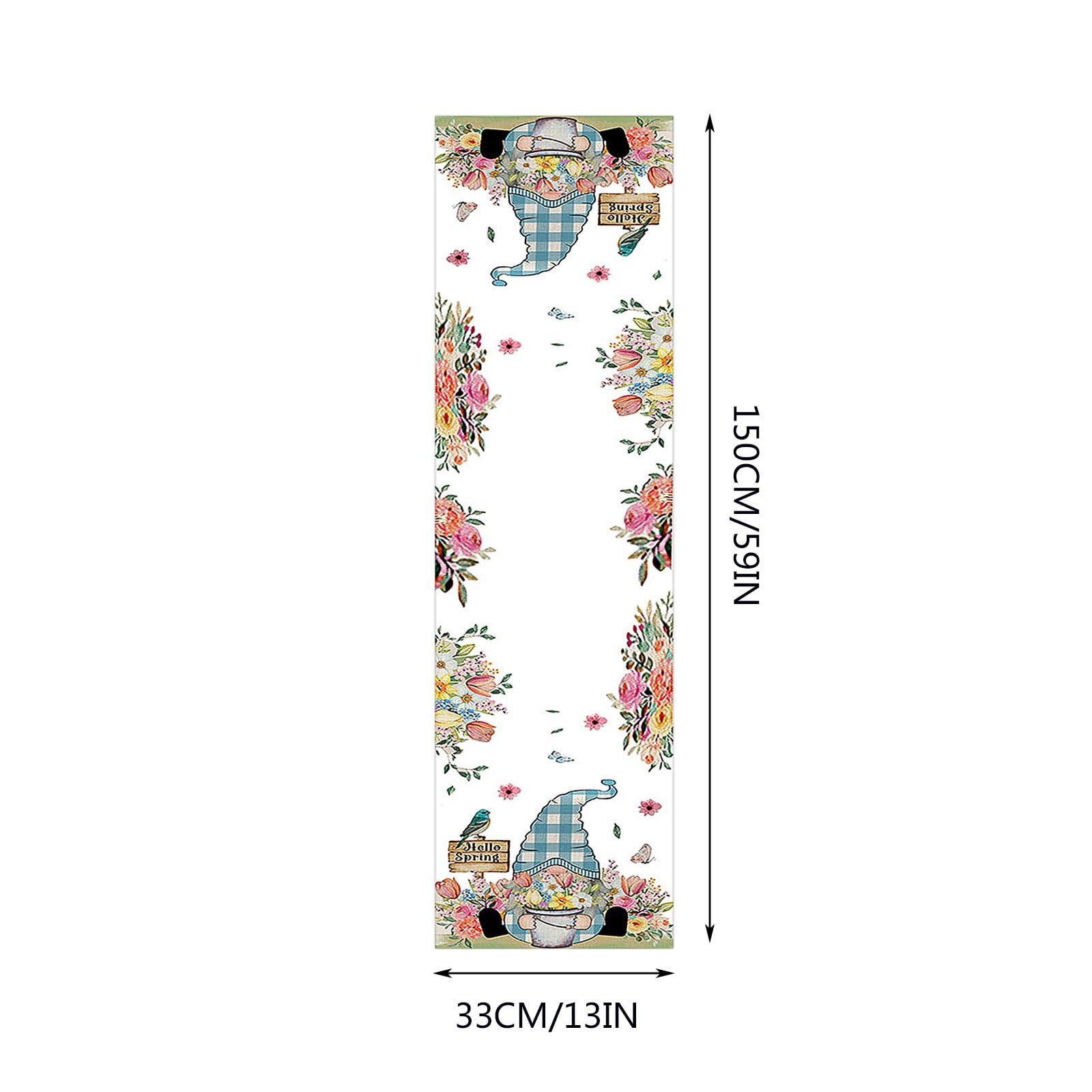 piaybook Table Runner Summer Festival Cute Gnome Flower Tulips ...