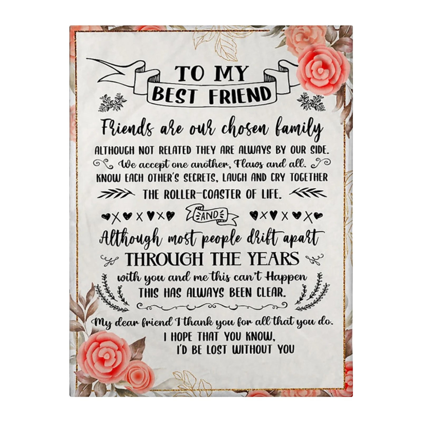 piaybook Throw Blanket Friendship Blanket Flannel Decorative Blanket ...