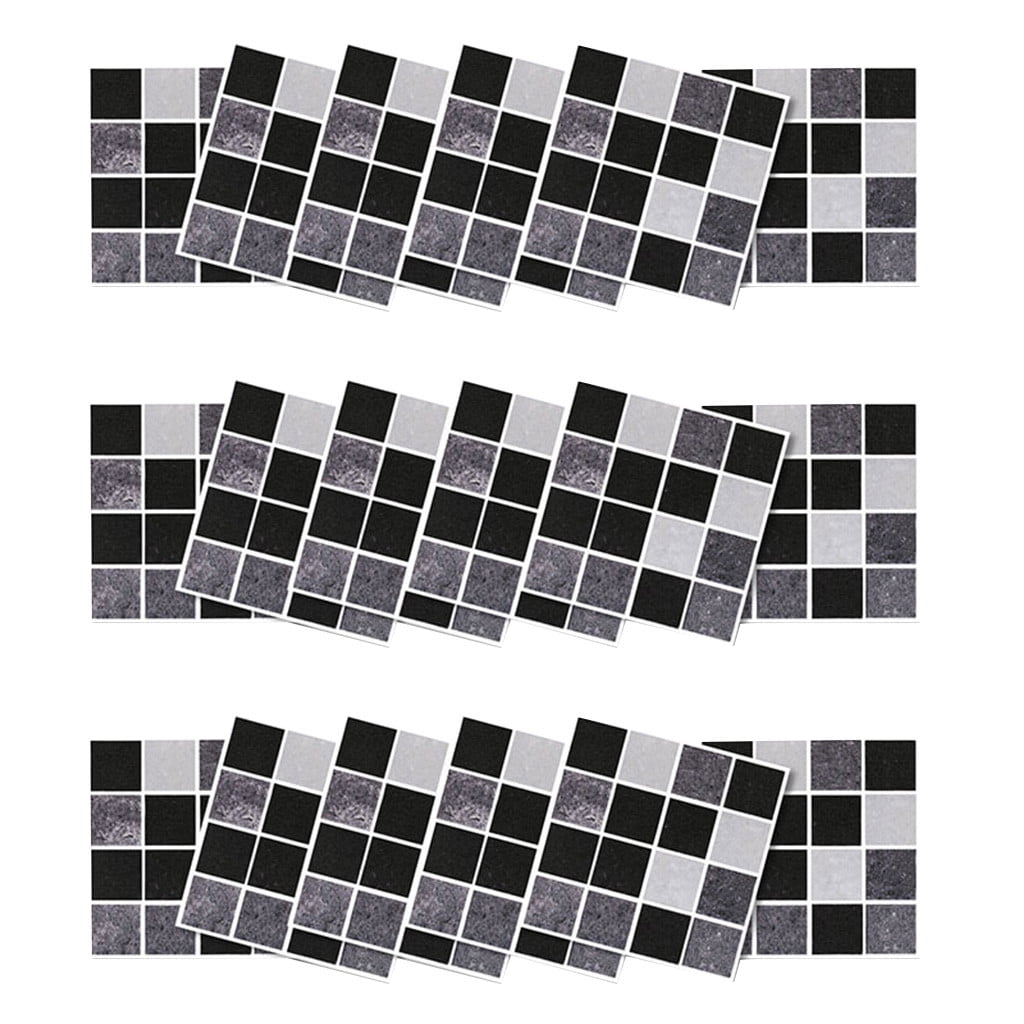 piaybook Tile Stickers 18PCS Simulation Geometric Tile Stickers Wall ...
