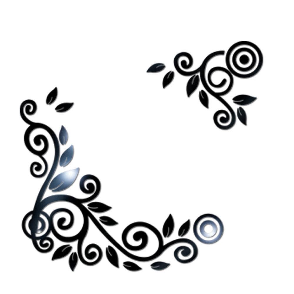 piaybook Wall Sticker 2PC/1Set 3D Diy Flower Shape Acrylic Wall Sticker ...