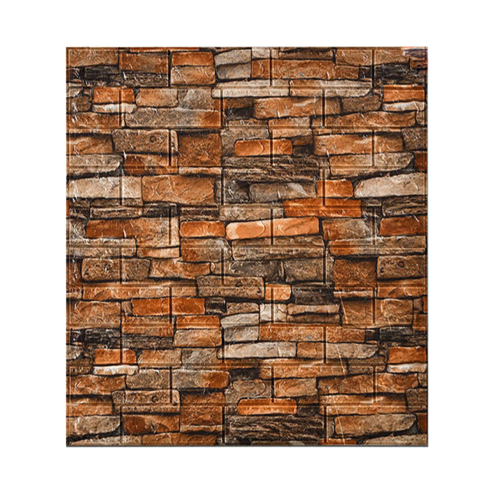 piaybook Wall Sticker Retro Stone Pattern 3d Stereo Foam Brick Pattern ...