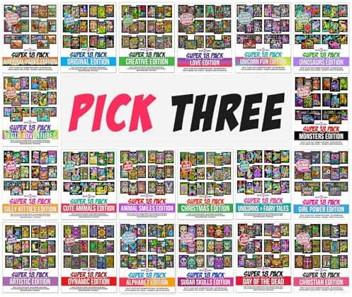 pick 3 - make your own bundle of 54 fuzzy velvet coloring posters ...