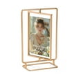 MEBRUDY Rotating Picture Frame for 3.5x5 Picture, Metal Standing Double ...
