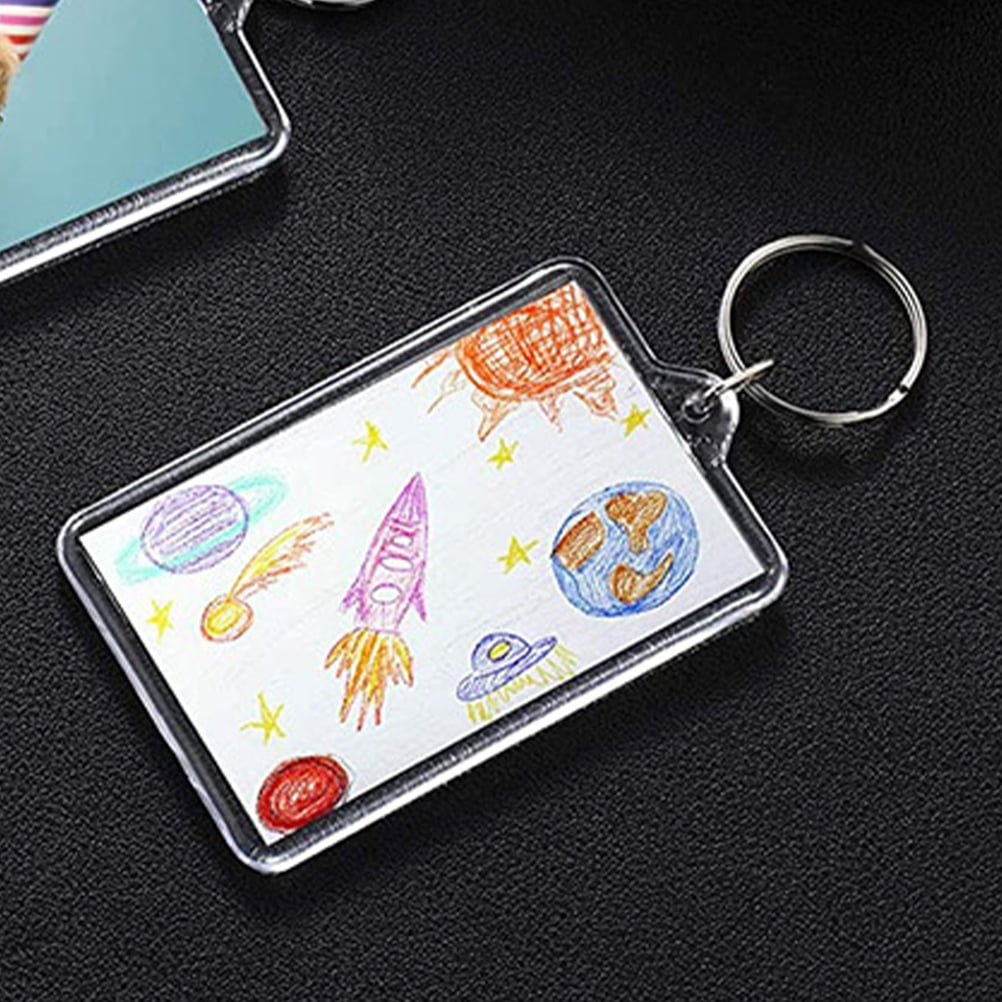 picture keychain 16pcs Clear Acrylic Keychains for Double-Sided Photos ...