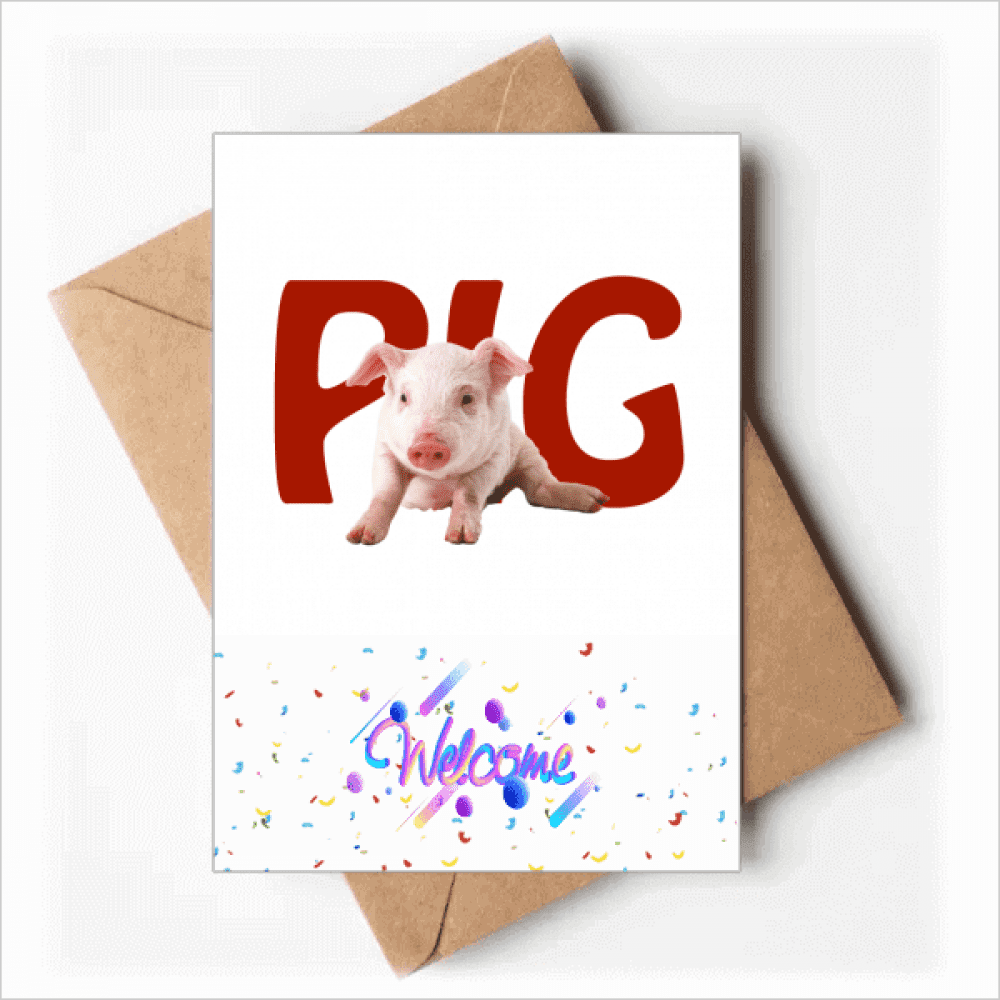 pig animal posture pr art deco fashion Welcome Back Greeting Cards ...