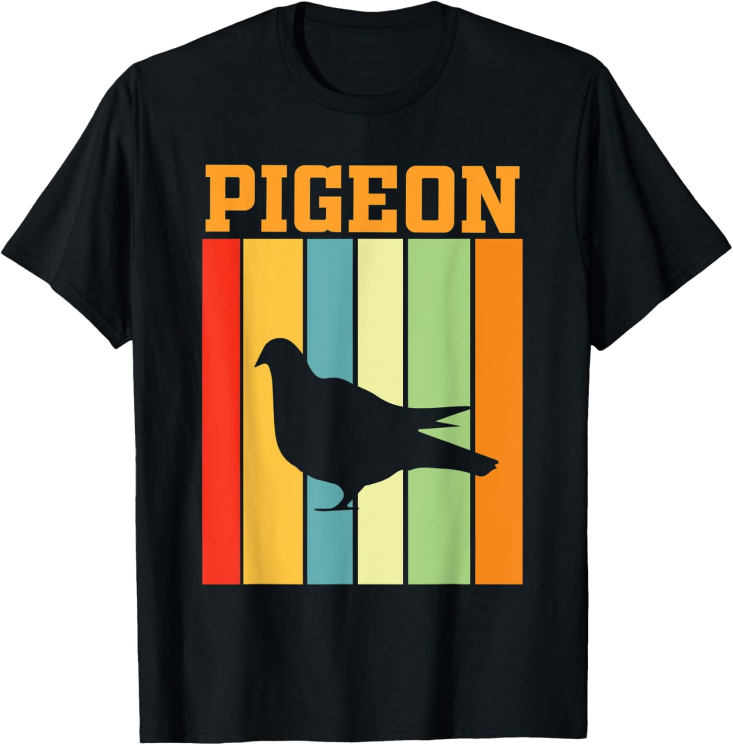 pigeon Shadow silhouette in Retro Colors T-Shirt men and women can wear ...