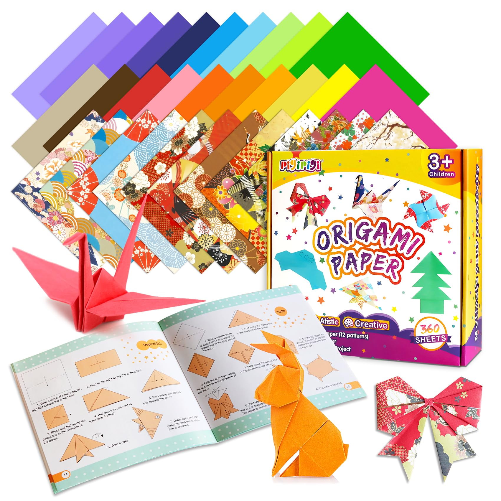 pigipigi Craft Origami Paper AIF4 for Kids - 360 Sheets Folding Paper ...