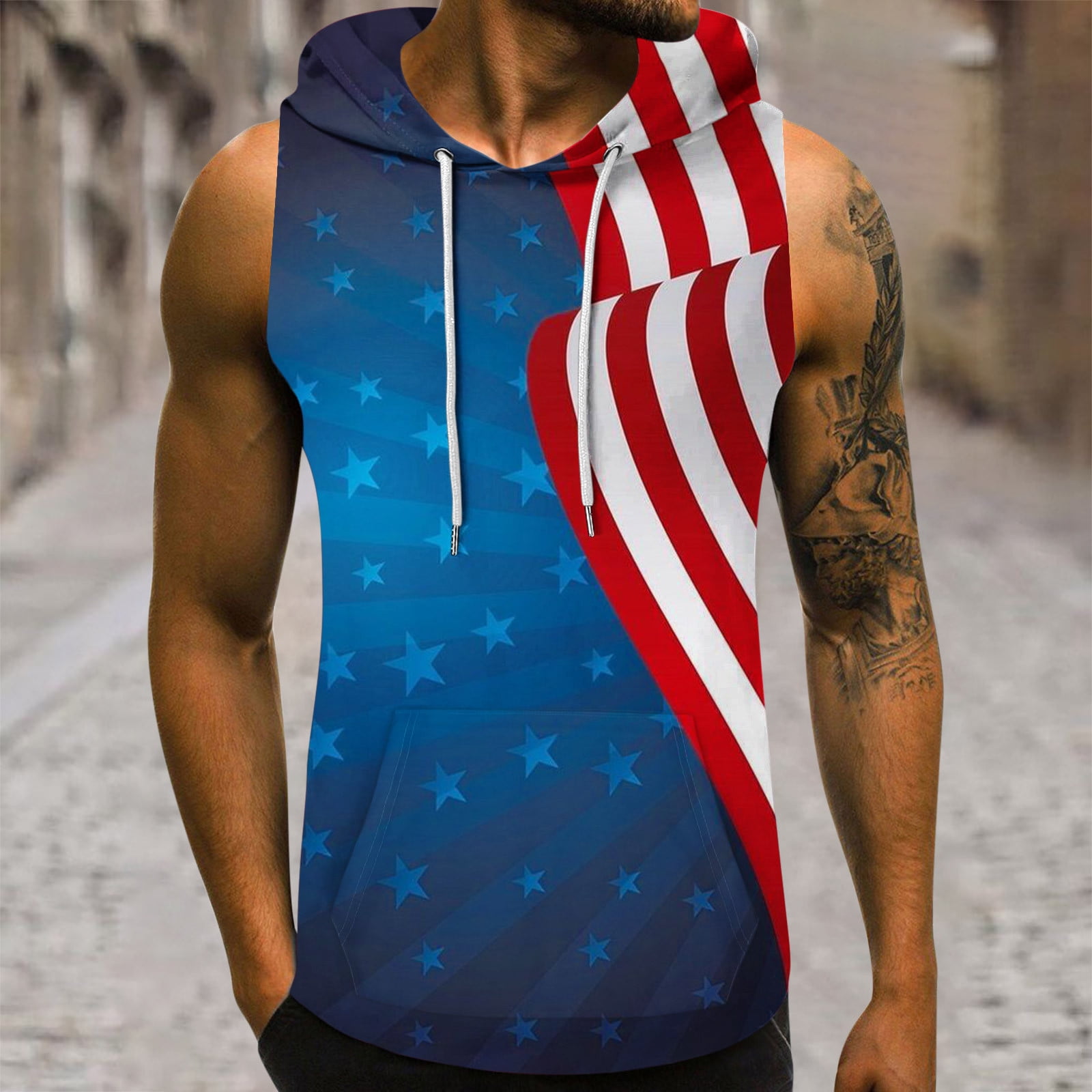 pimelu Beach Tank Tops for Men Sleeveless Hooded Beach Shirts for Men ...