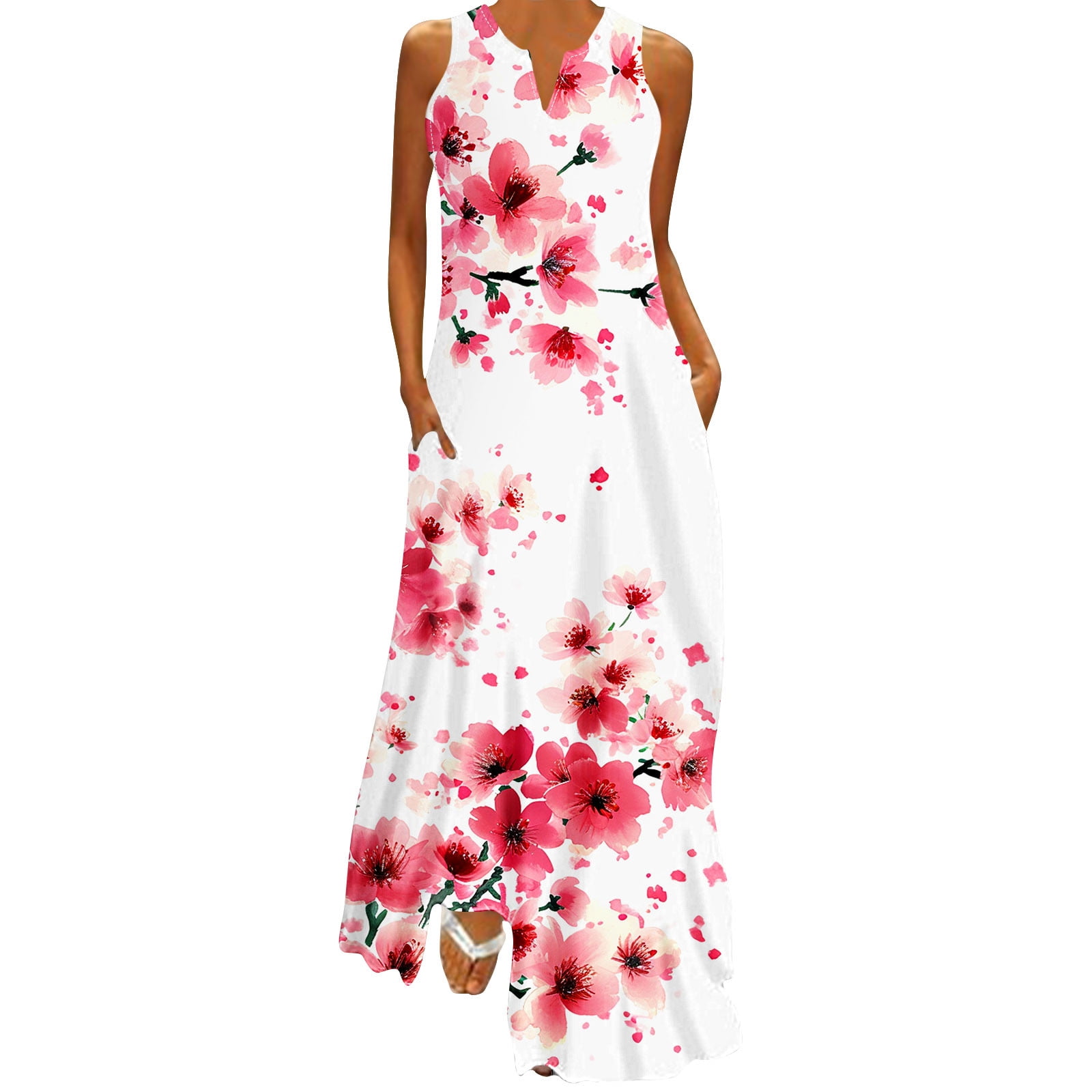 pimelu Dresses for Women Maxi Dresses for Women 2024 Loose Beach Tank ...