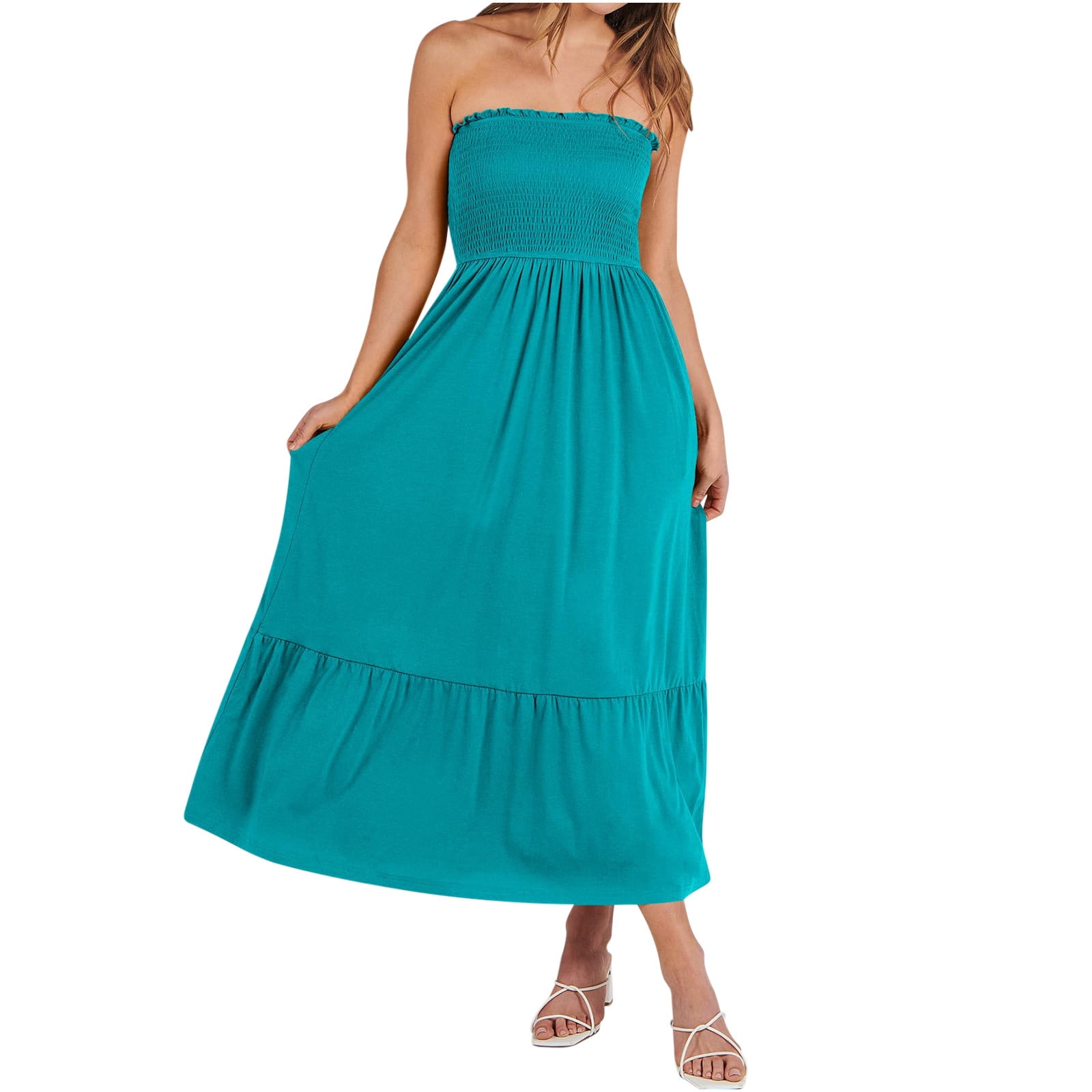 pimelu Dresses for Women Summer Dresses for Women Beach Boho Elastic ...