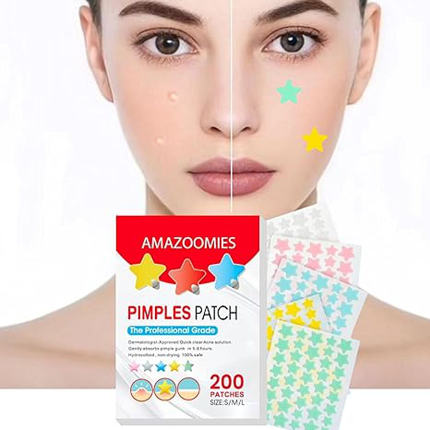 Pimple Patches for Face for Teen,Star Pimple Patches, Pimple Patches Stars ，Colorful Spot ...