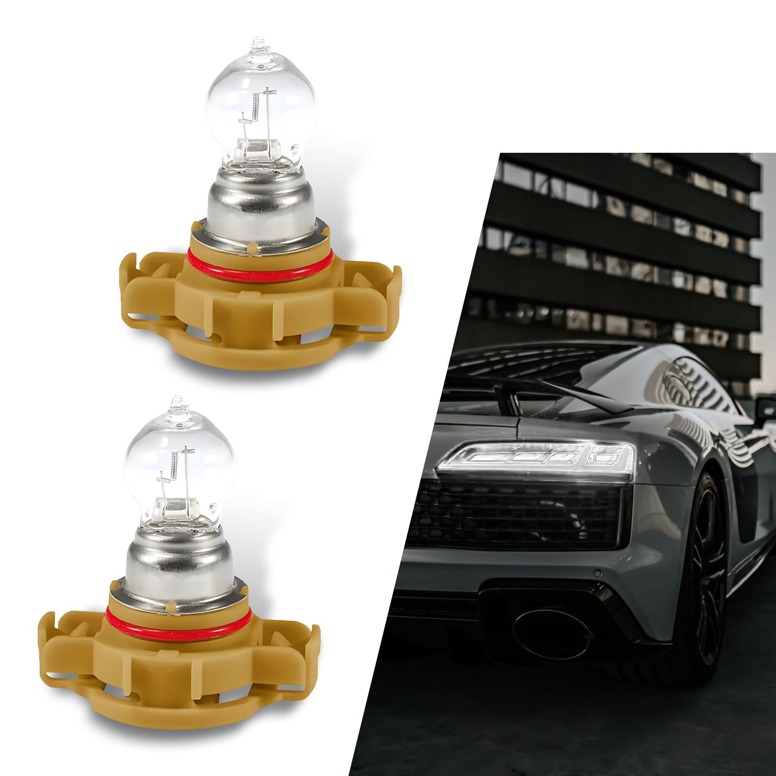 pinflaw Pack of 2 Brake Light Bulb, Car Halogen Fog Light Bulb, PSX24W ...