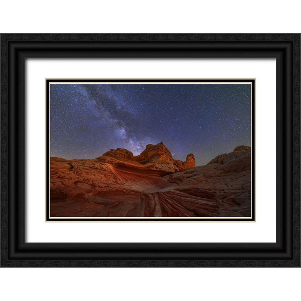 pingwei pan, joy 18x13 Black Ornate Wood Framed with Double Matting ...