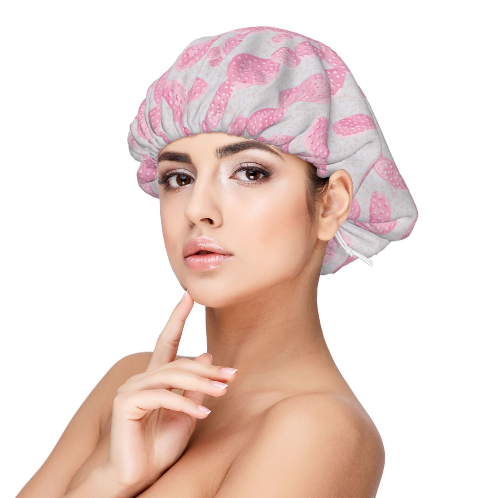 pink Cactus Pattern Silk Bonnet for Sleeping Women Men, Adjustable ...