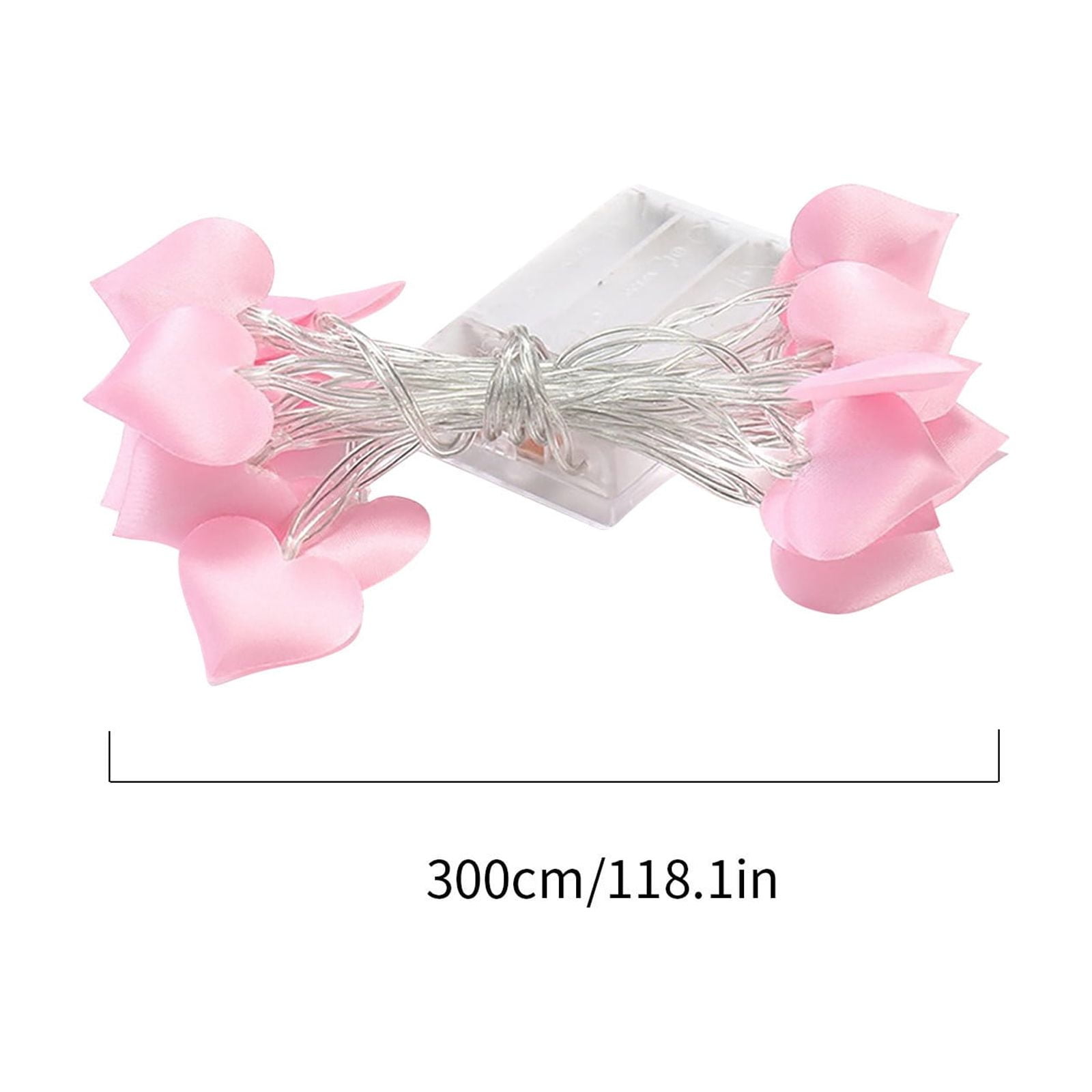 pink Led Light Fabric Peach Heart String Light Girl Heart Room ...