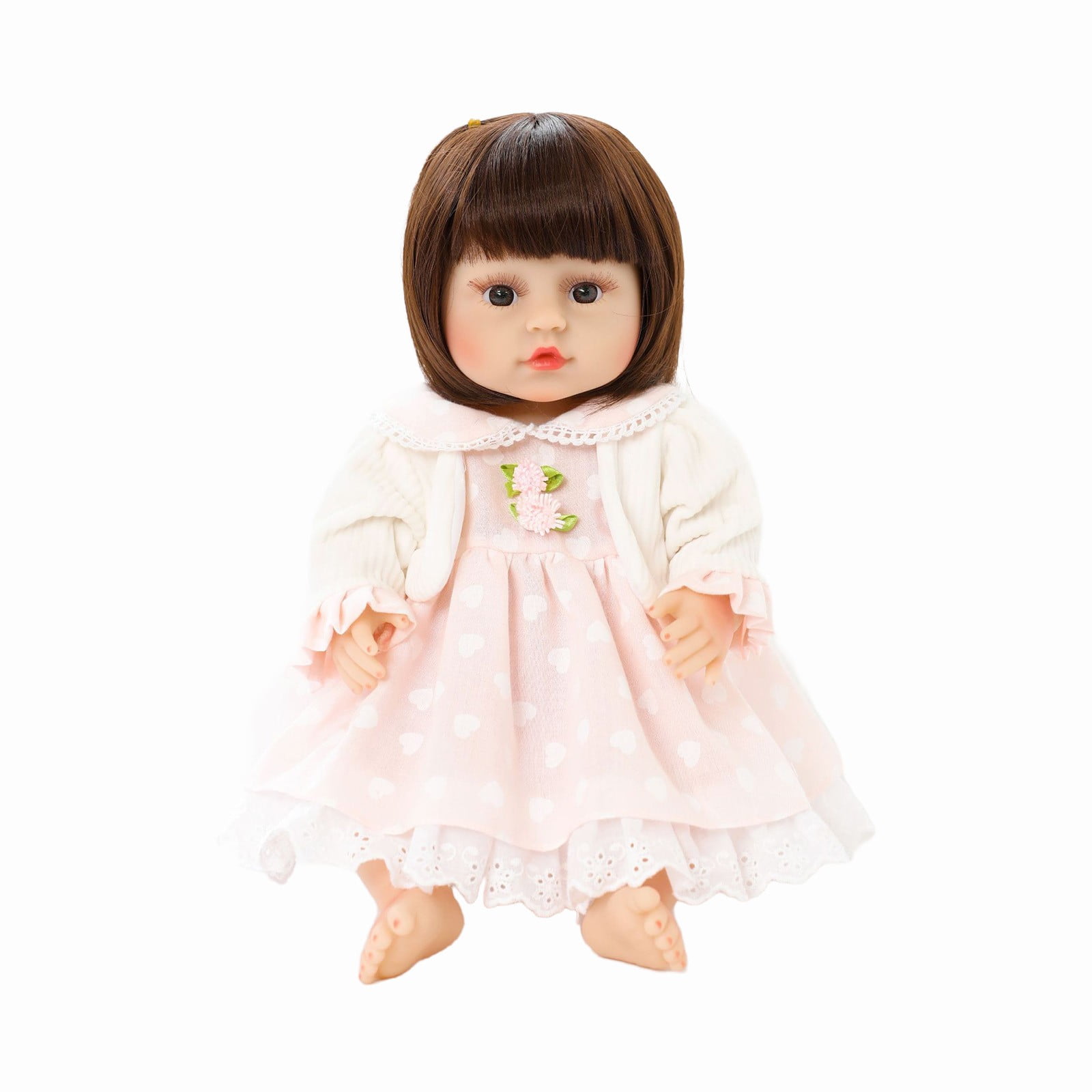 pink Pacifying Simulation Vinyl Doll Soft Plastic Toy Imitation Dress ...