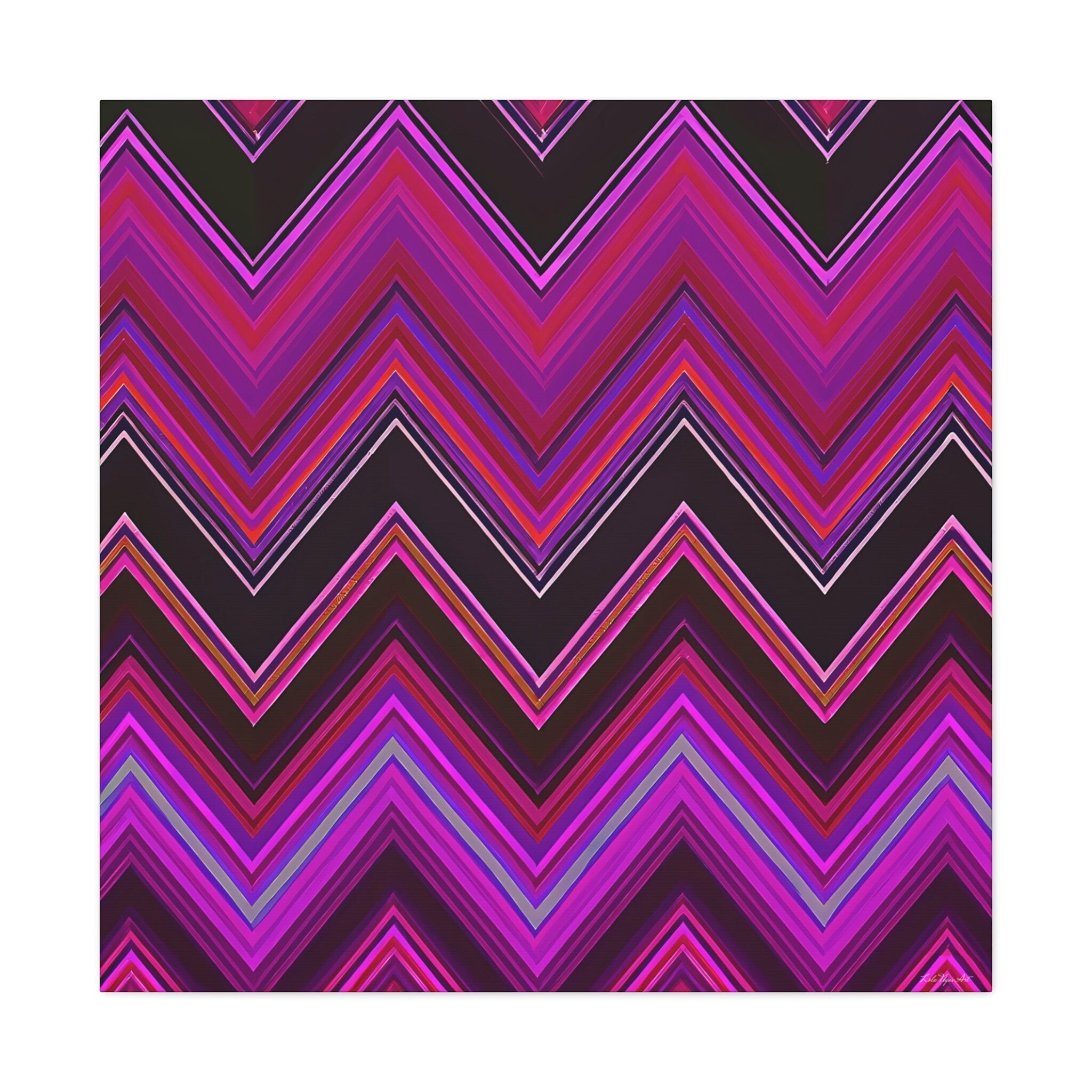 pink and black chevron canvas wall art, wall art dcor, room wall dcor ...