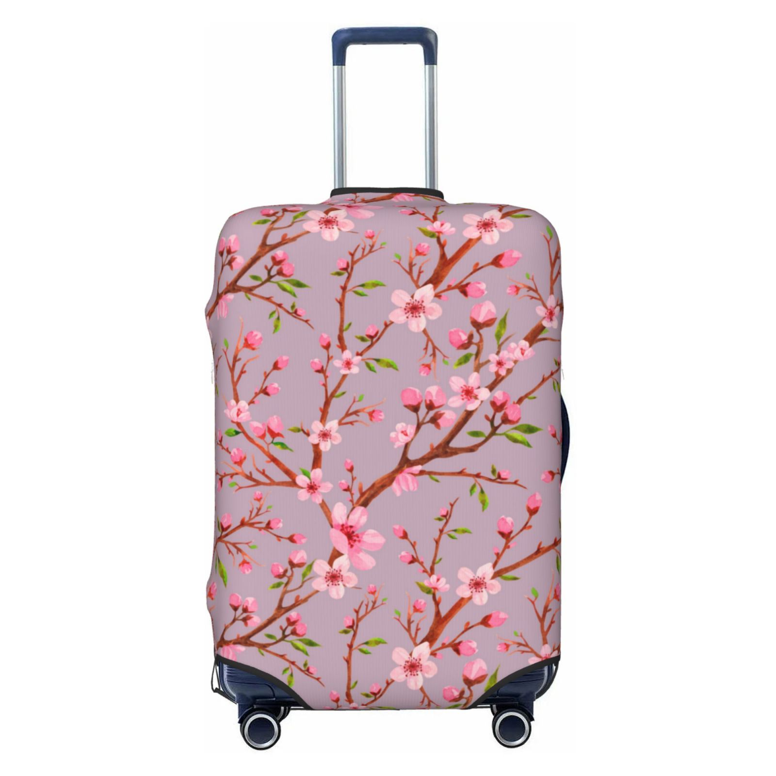 pink berry blossom flowers Floral Luggage Cover, Suitcase Cover for ...