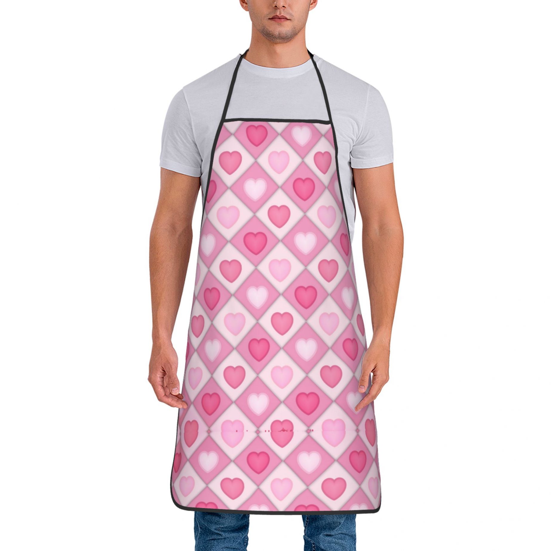 pink heart background (3) Aprons for Women Men Waterproof Apron Kitchen ...