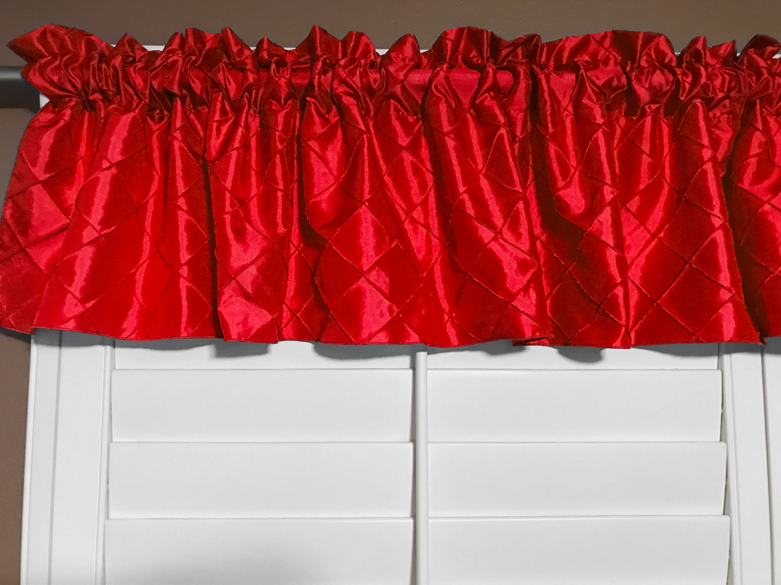 pintuck taffeta window valance 52" wide red - Walmart.com