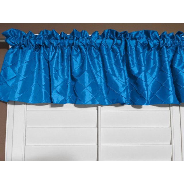 pintuck taffeta window valance 52 wide turquoise - Walmart.com