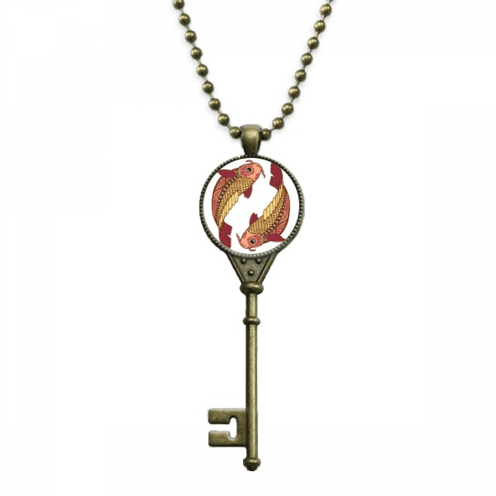 pisces constellation zodiac symbol key necklace pendant tray ...