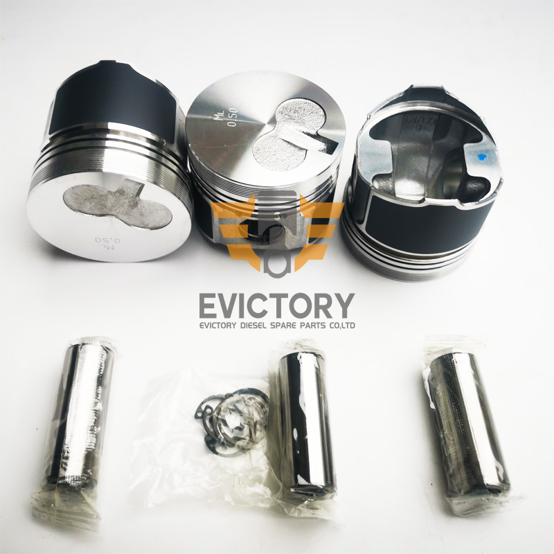 piston kit for Yanmar 3TNA72 engine overhaul - pistons with pin clips ...