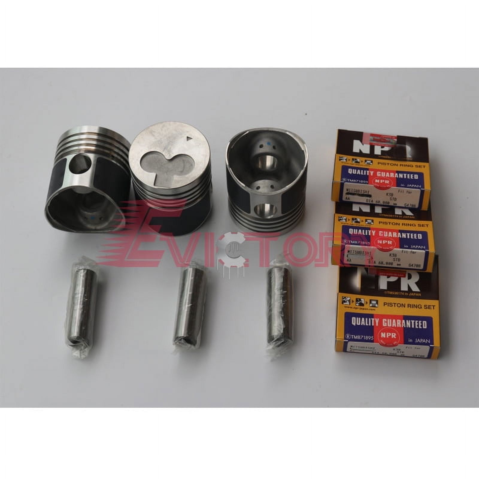 piston kit for engine overhaul - Mitsubishi K3B pistons and piston ring ...