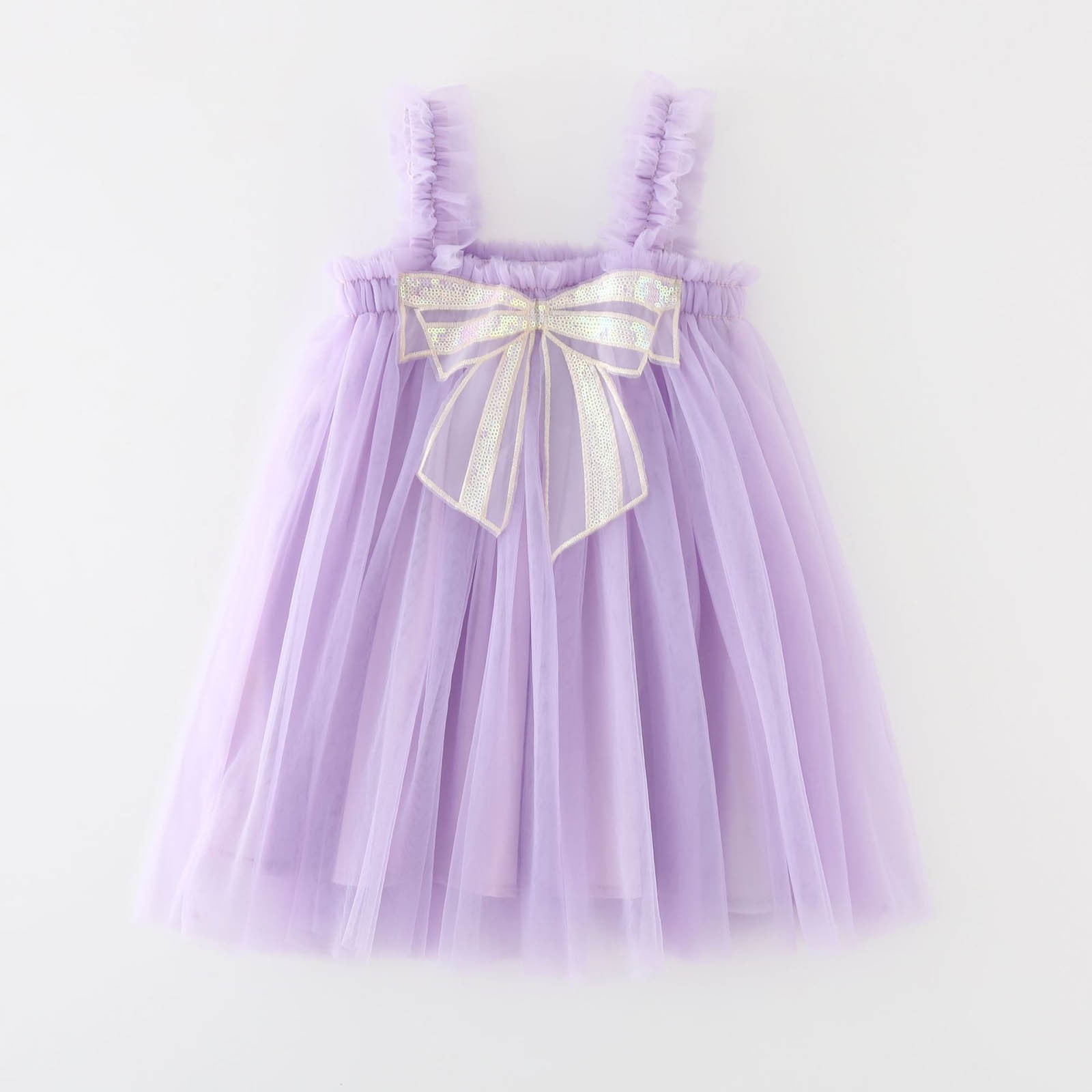 piuwrlz Dresses Set for Little Girl Mesh Yarn Flower Bow Knot Sling ...