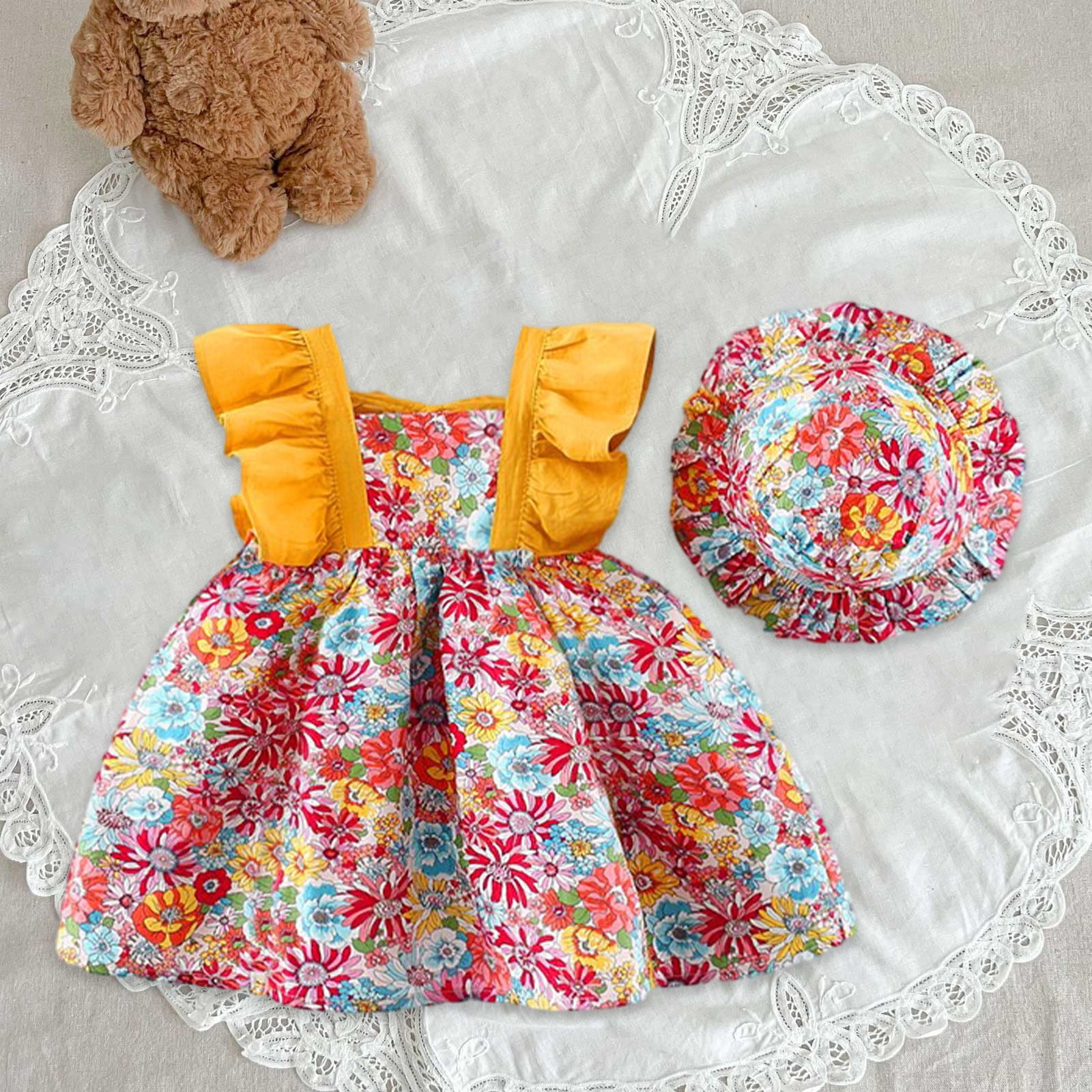 piuwrlz Kid Girls Unibody Princess Dress Flower Vests skirt Princess ...