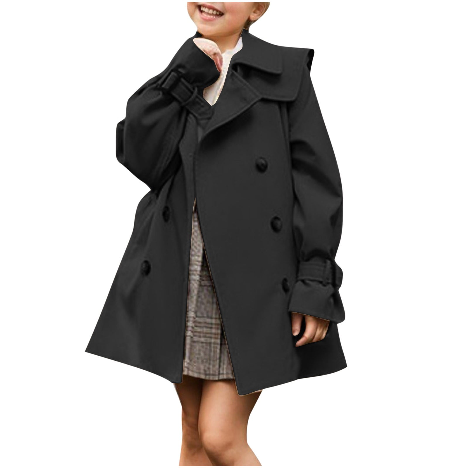 piuwrlz Long Sleeve Coat for Little Girls Jacket Solid Color Tops ...