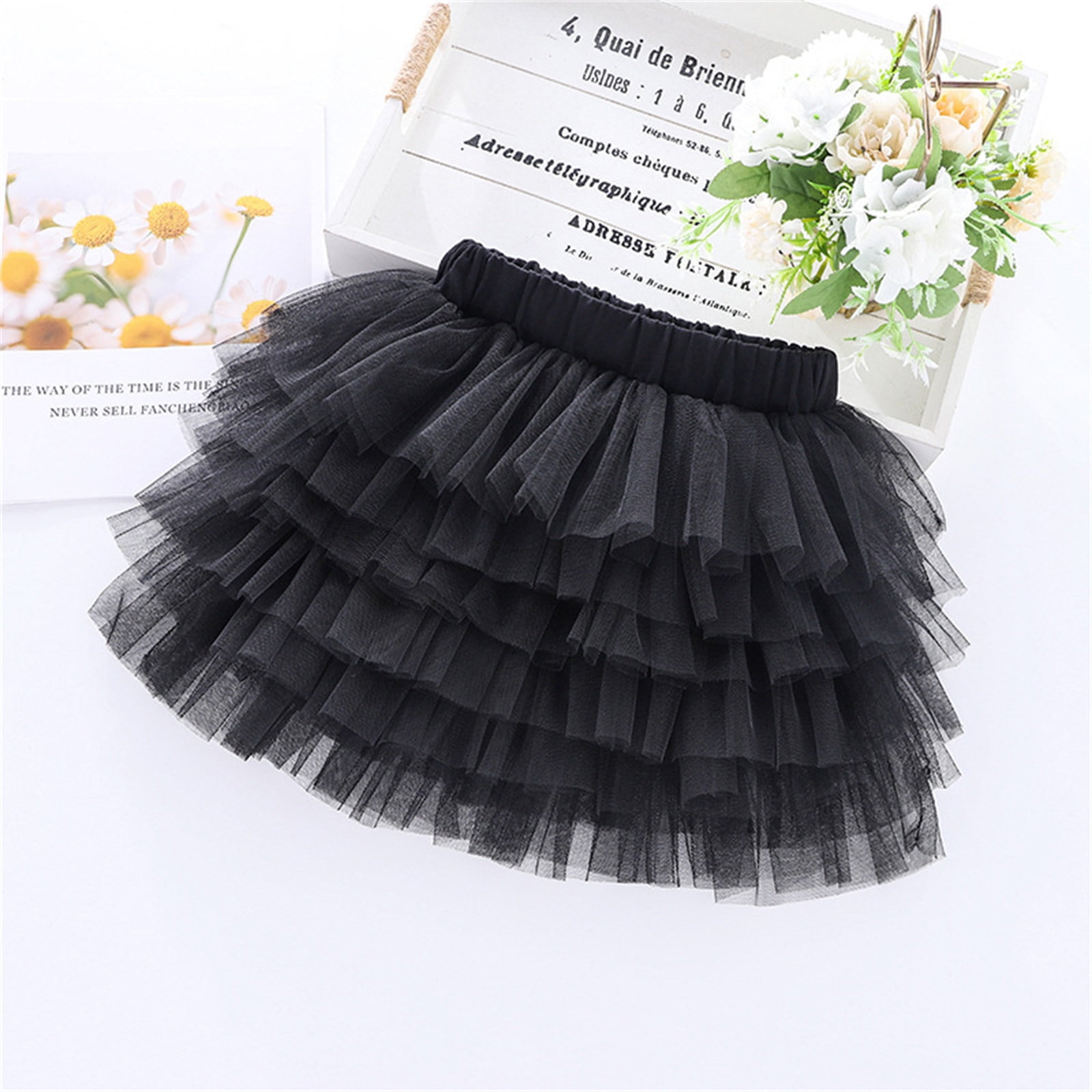 piuwrlz Single Piece Short Skirt for Kid Girls Mesh Yarn Princess Skirt ...