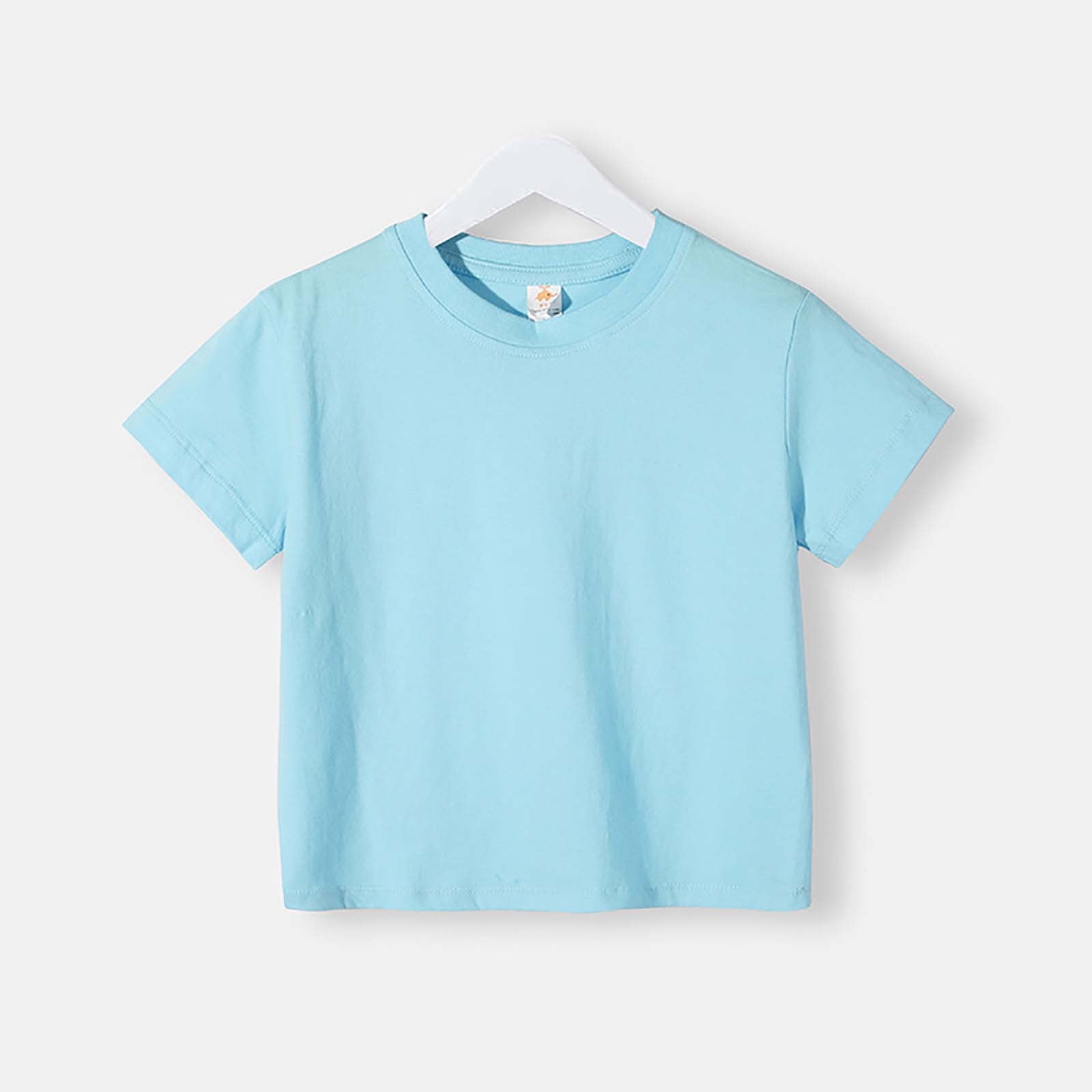 Piuwrlz T-Shirt Boy and Girls Solid Color Cotton Undershirt Short ...