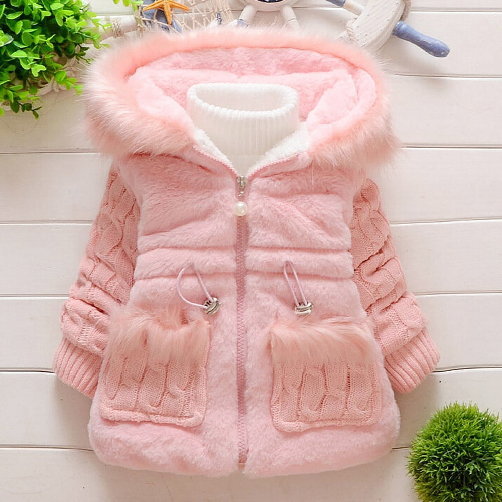 piuwrlz Toddler Jacket for Kids Boys Girls Long Sleeve Outerwear Coats Plush Pink Size 8 ...