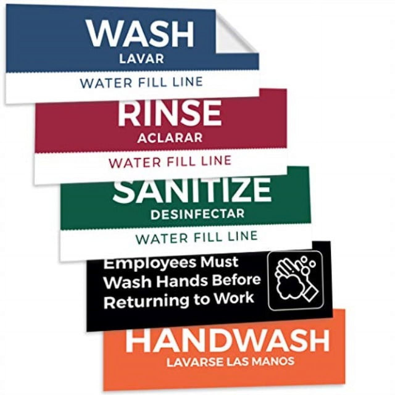 pixelverse design - wash rinse sanitize handwash stickers - great for ...