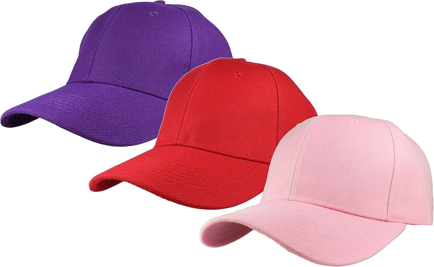 plain baseball cap adjustable back strap 3 pc - Walmart.com