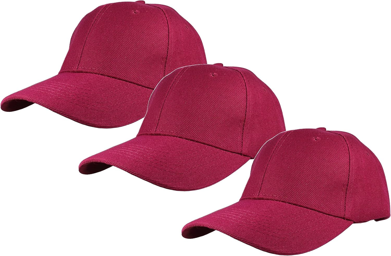 plain baseball cap adjustable back strap 3 pc - Walmart.com