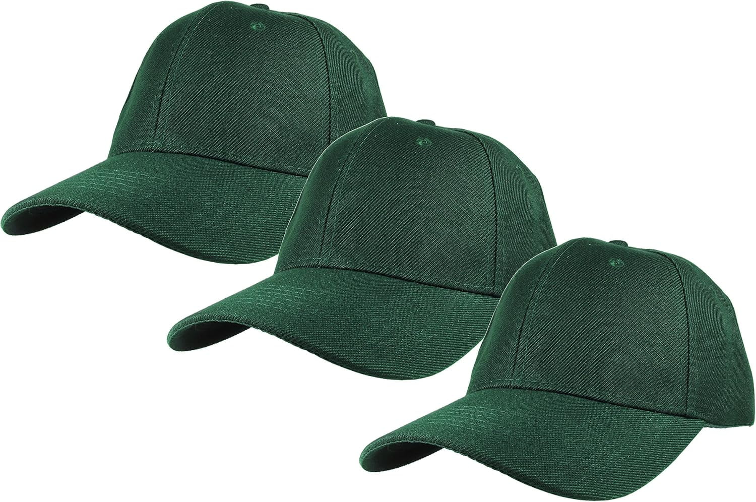 plain baseball cap adjustable back strap 3 pc - Walmart.com