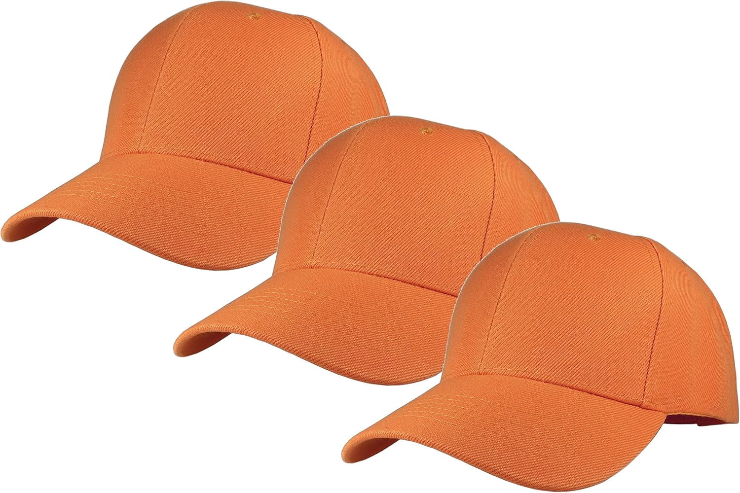 plain baseball cap adjustable back strap 3 pc - Walmart.com