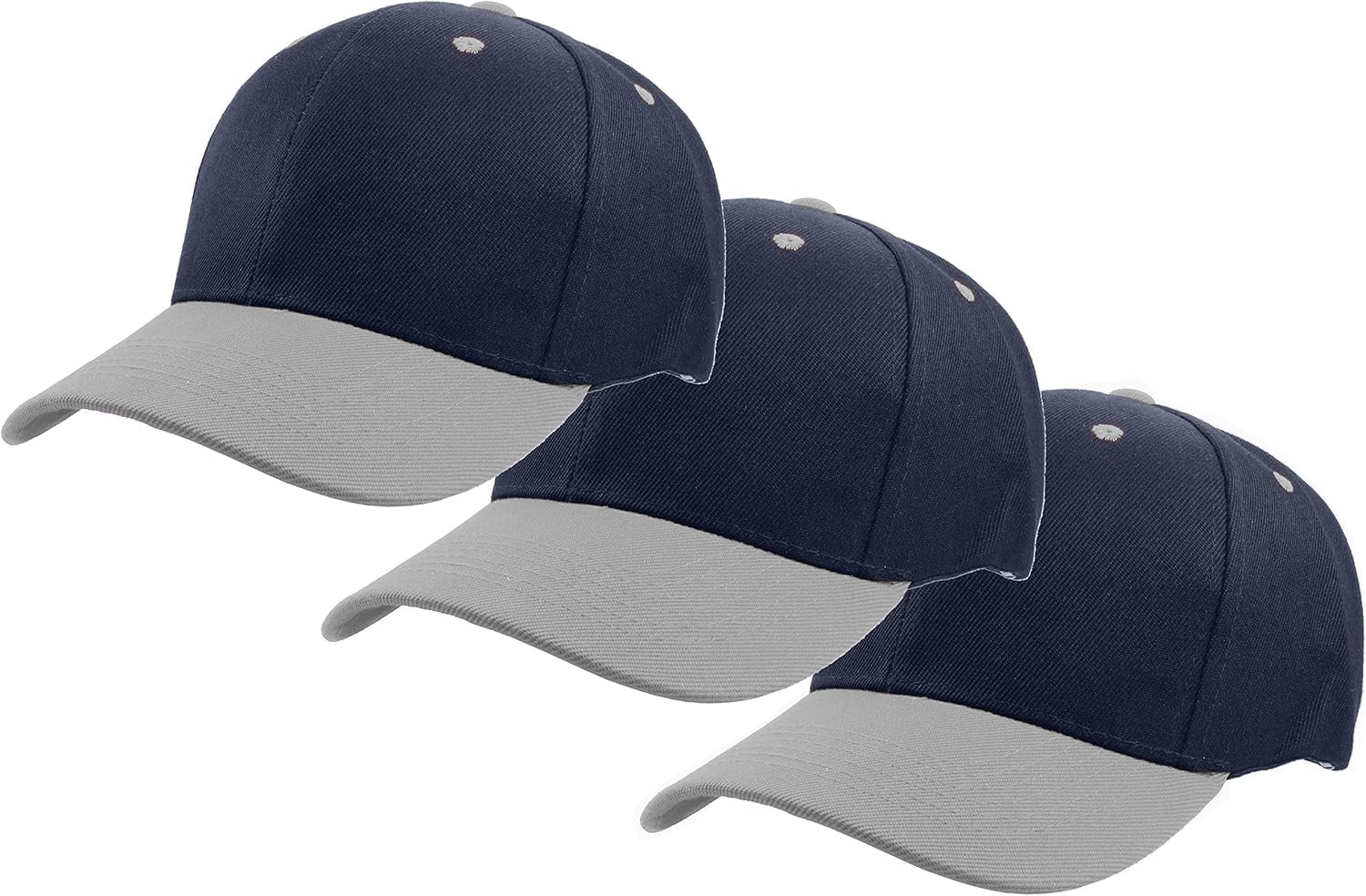 plain baseball cap adjustable back strap 3 pc - Walmart.com