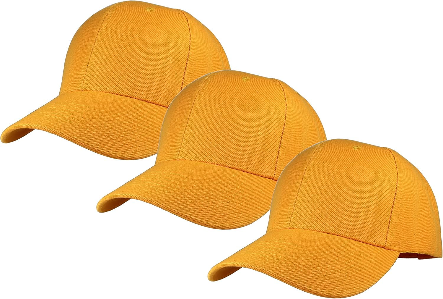 plain baseball cap adjustable back strap 3 pc - Walmart.com
